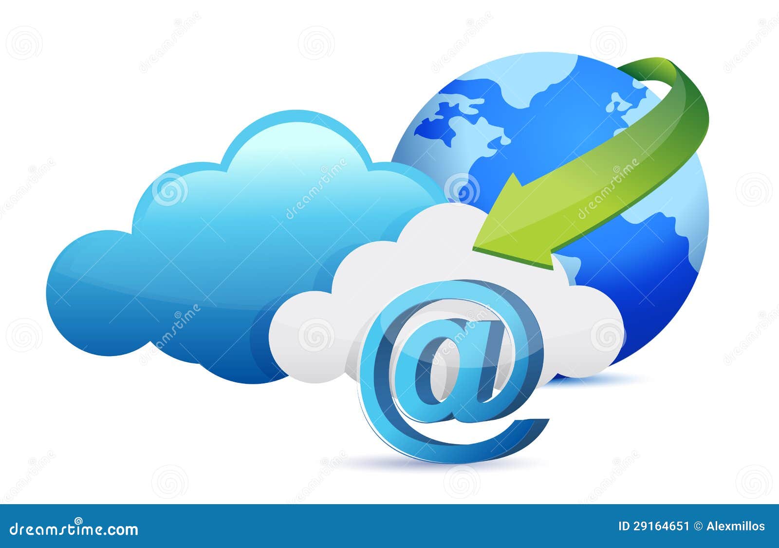 At Sign Cloud Computing Moving Concept Stock Illustration ...