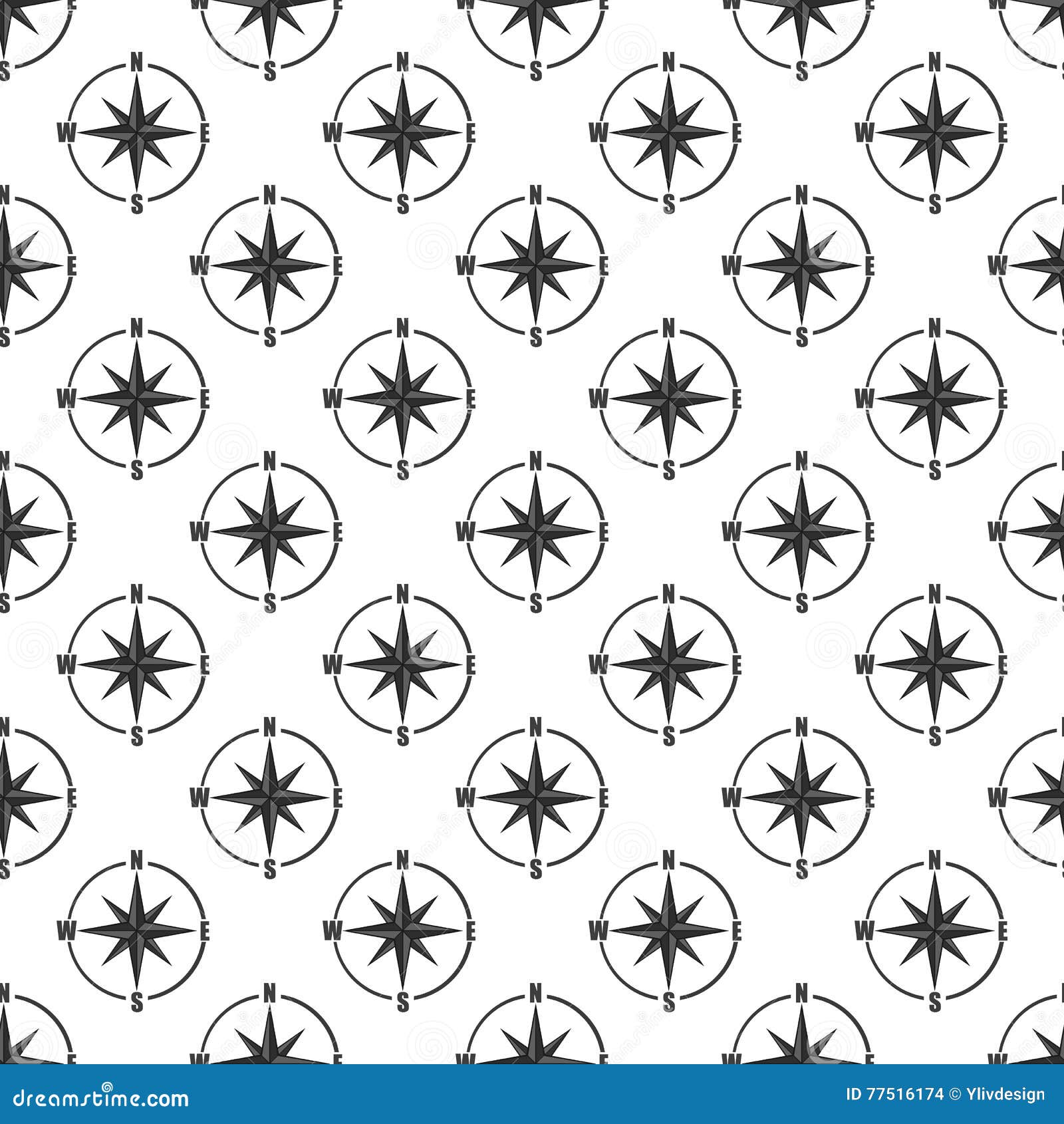Sign of Compass Seamless Pattern Stock Vector - Illustration of print ...