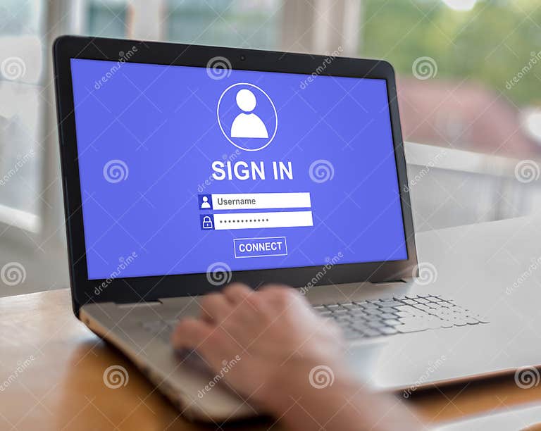 Sign in Concept on a Laptop Stock Photo - Image of internet, signin ...