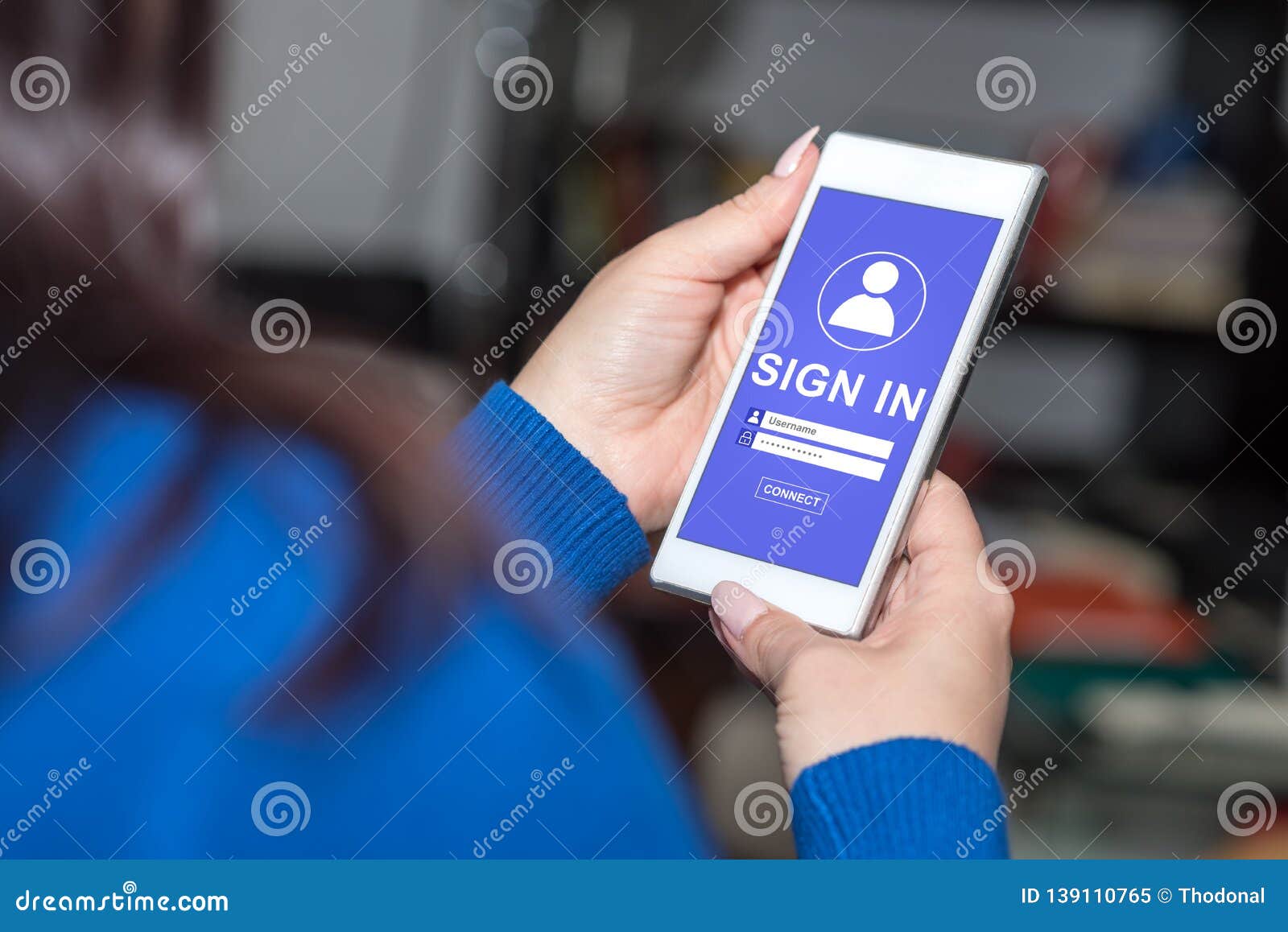 Sign in Concept on a Smartphone Stock Image - Image of security ...
