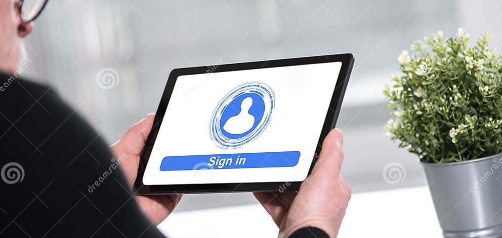 Sign in Concept on a Tablet Stock Image - Image of protection, signin ...