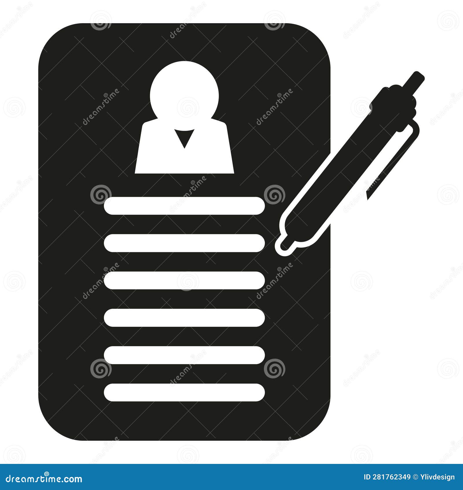 Sign Contract Icon Simple . Human Work Stock Illustration ...