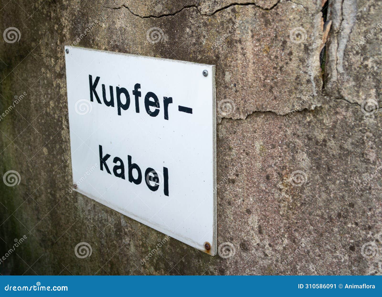 Sign for Copper Cables in the Recycling Center in German Stock Image ...
