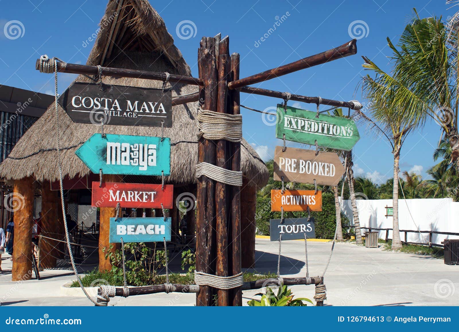 Sign in Costa Maya, Mexico editorial stock photo. Image of maya - 126794613