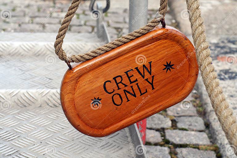 Sign crew only stock photo. Image of object, marine, closed - 21077020