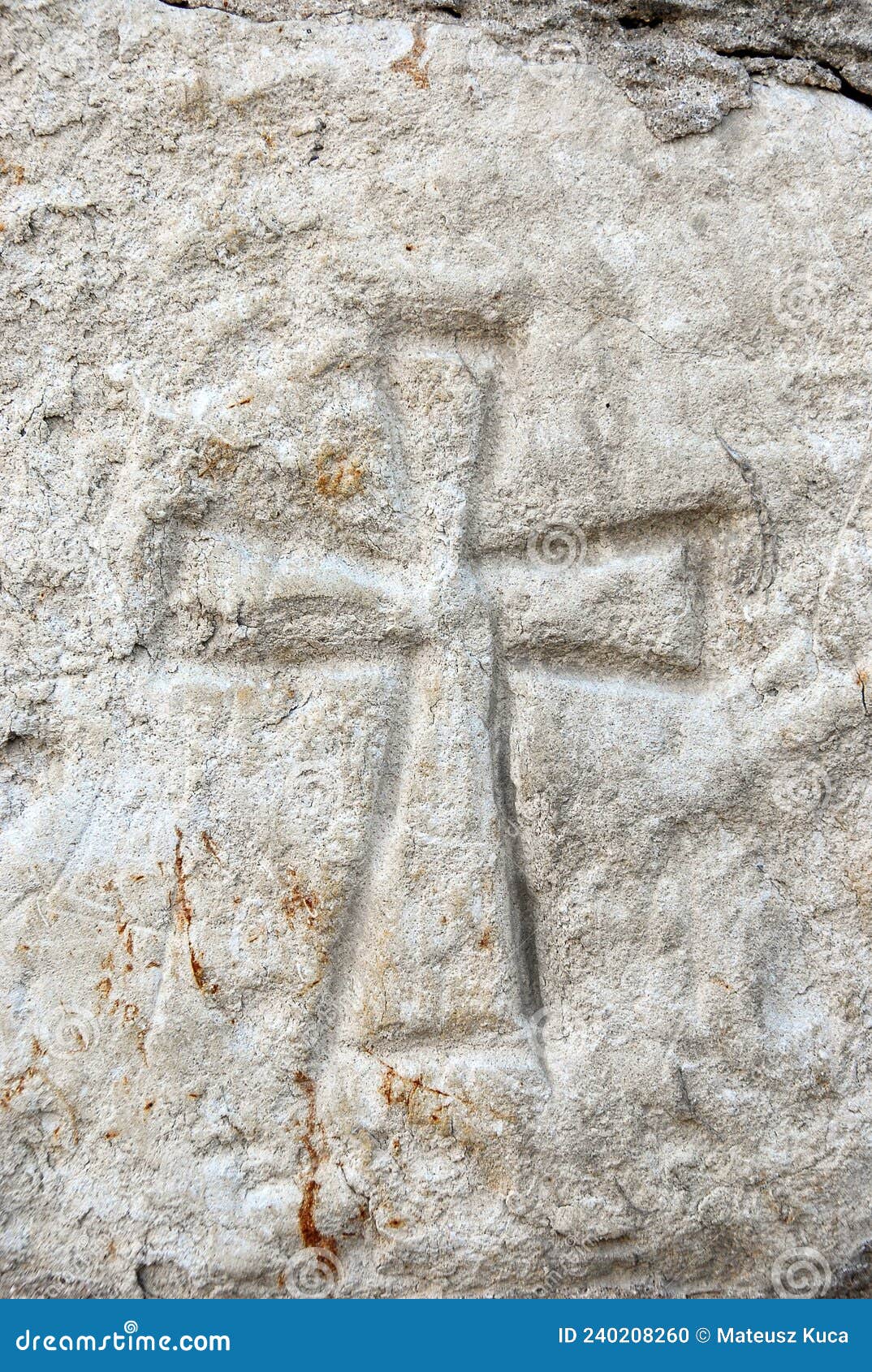 Cross Carved in Stone, Poland Stock Photo - Image of bible, savior ...