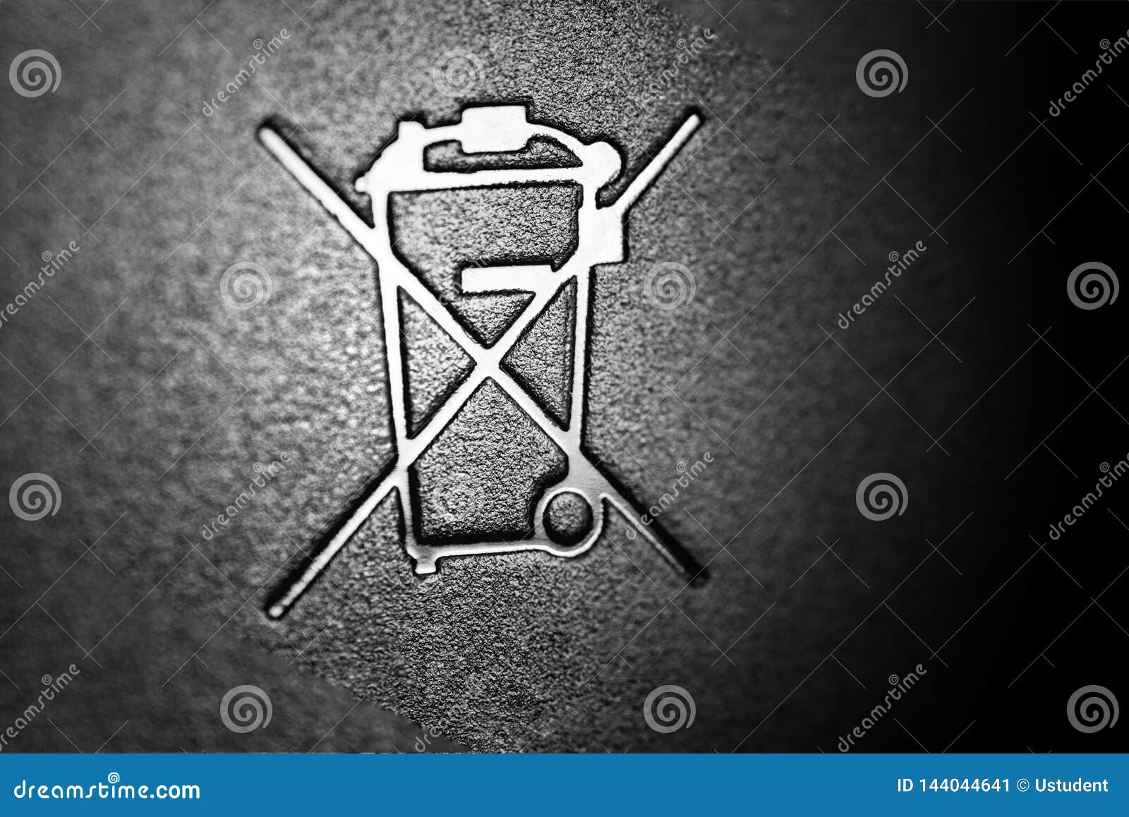 The Sign of the Crossed-out Garbage Container on the Plastic Stock ...