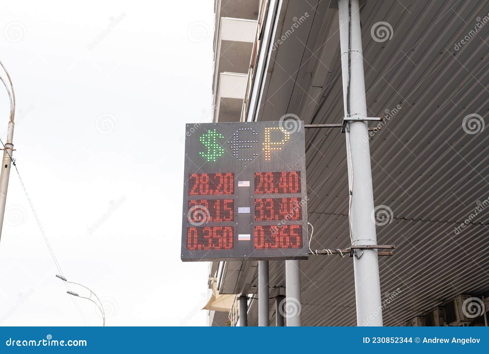 Sign of Currency Exchange Rates, Exchanger Panel Editorial Stock Image ...
