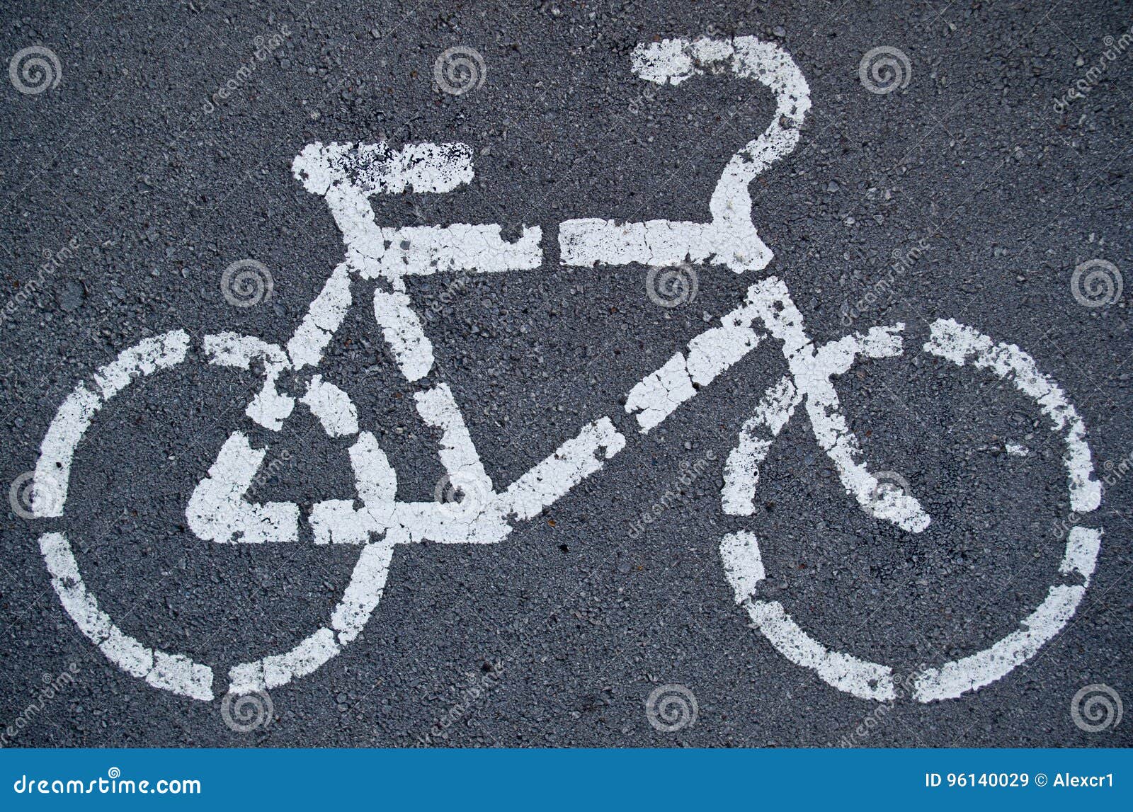 The Sign of the Cycle Track on the Asphalt. Stock Image - Image of ...