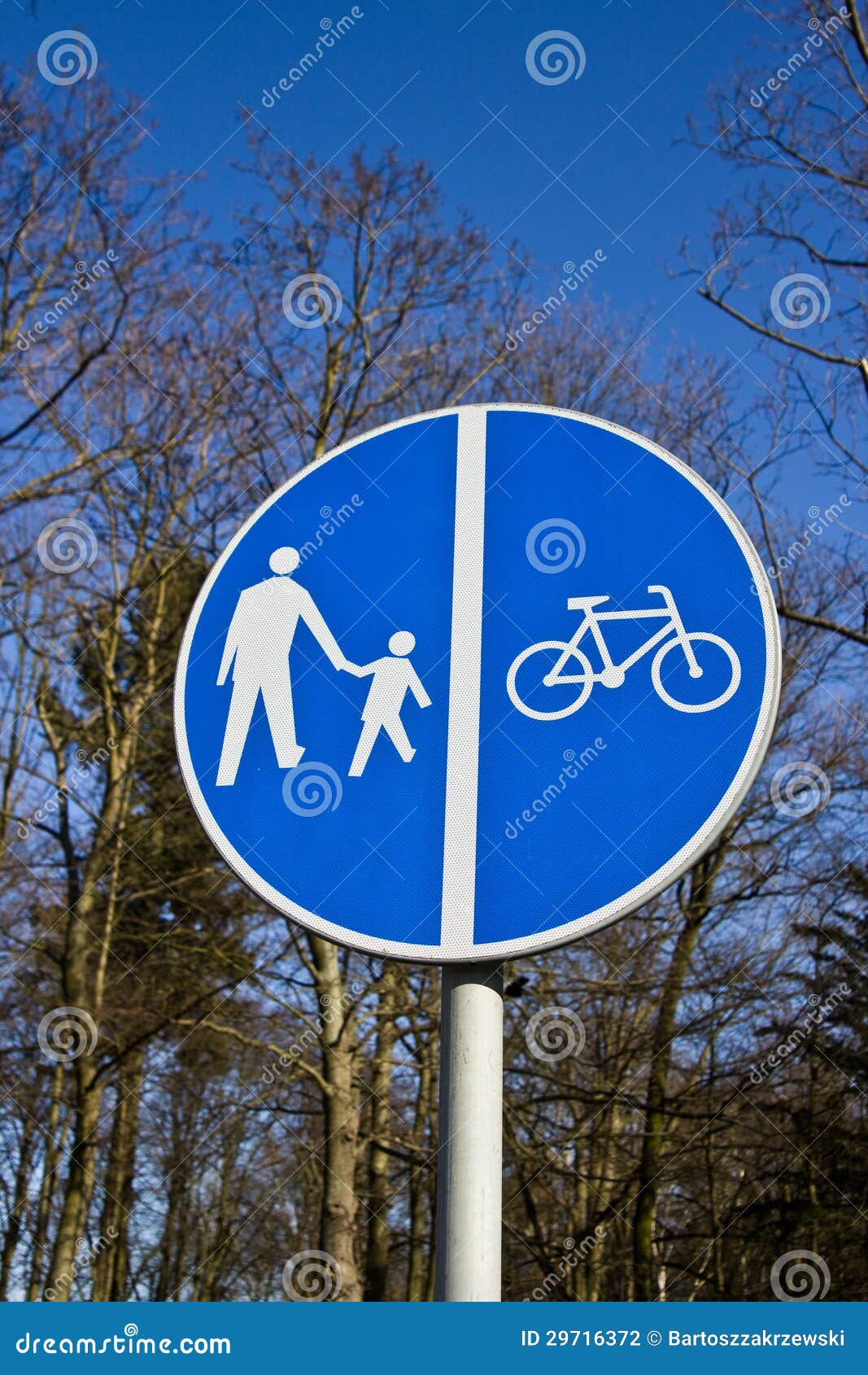 Sign of Cycling and Walking Path Stock Photo - Image of symbol ...