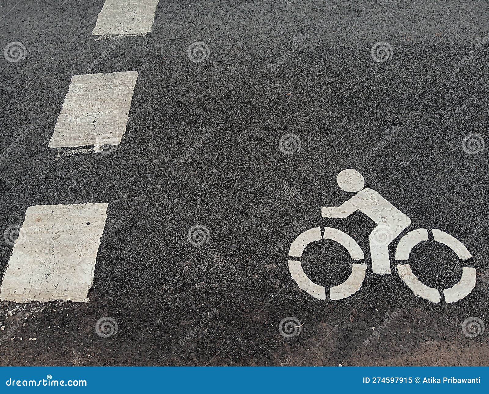 Sign for Cyclists Lane on the Road Stock Image - Image of white, sign ...