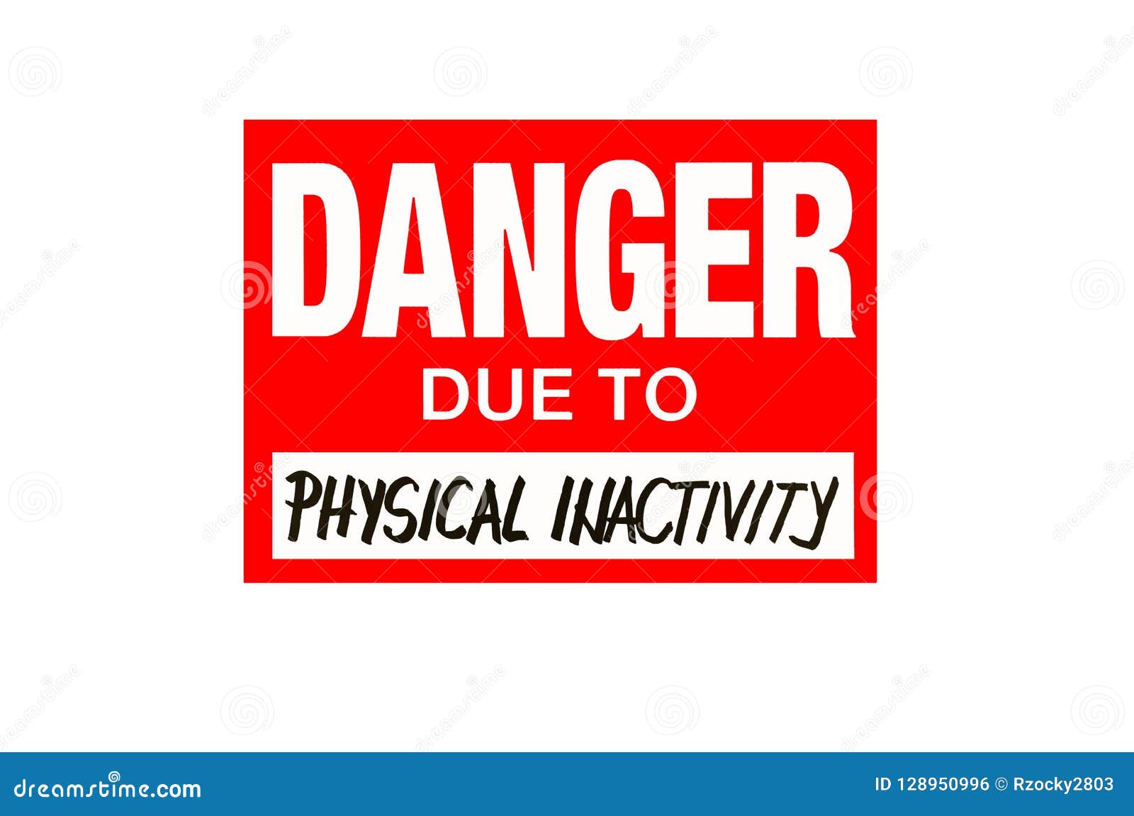 Sign Danger Due To Physical Inactivity Isolated on White Stock Photo ...