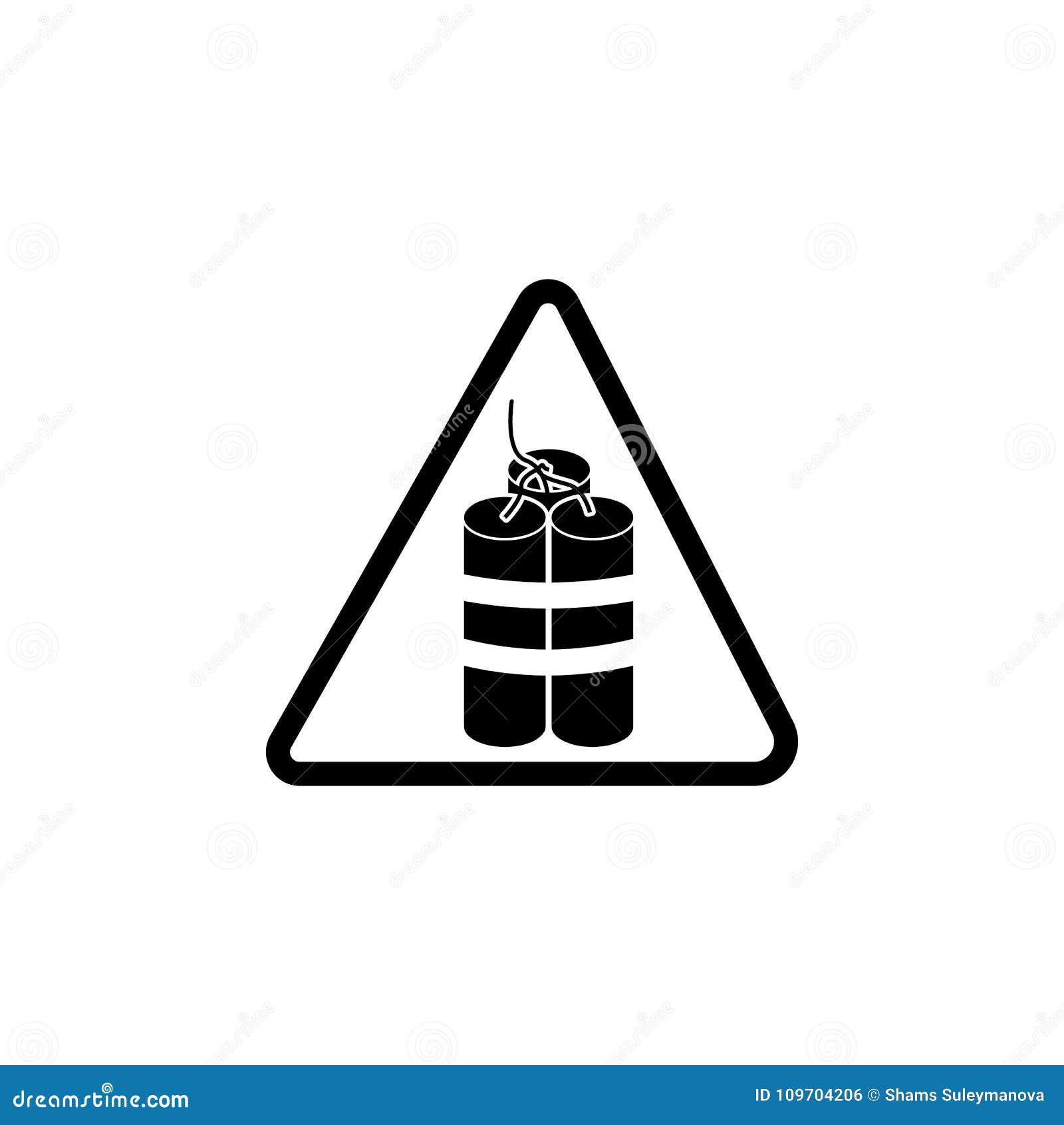 Warning Dynamite Sign Means Caution Or Danger Stock Photo ...