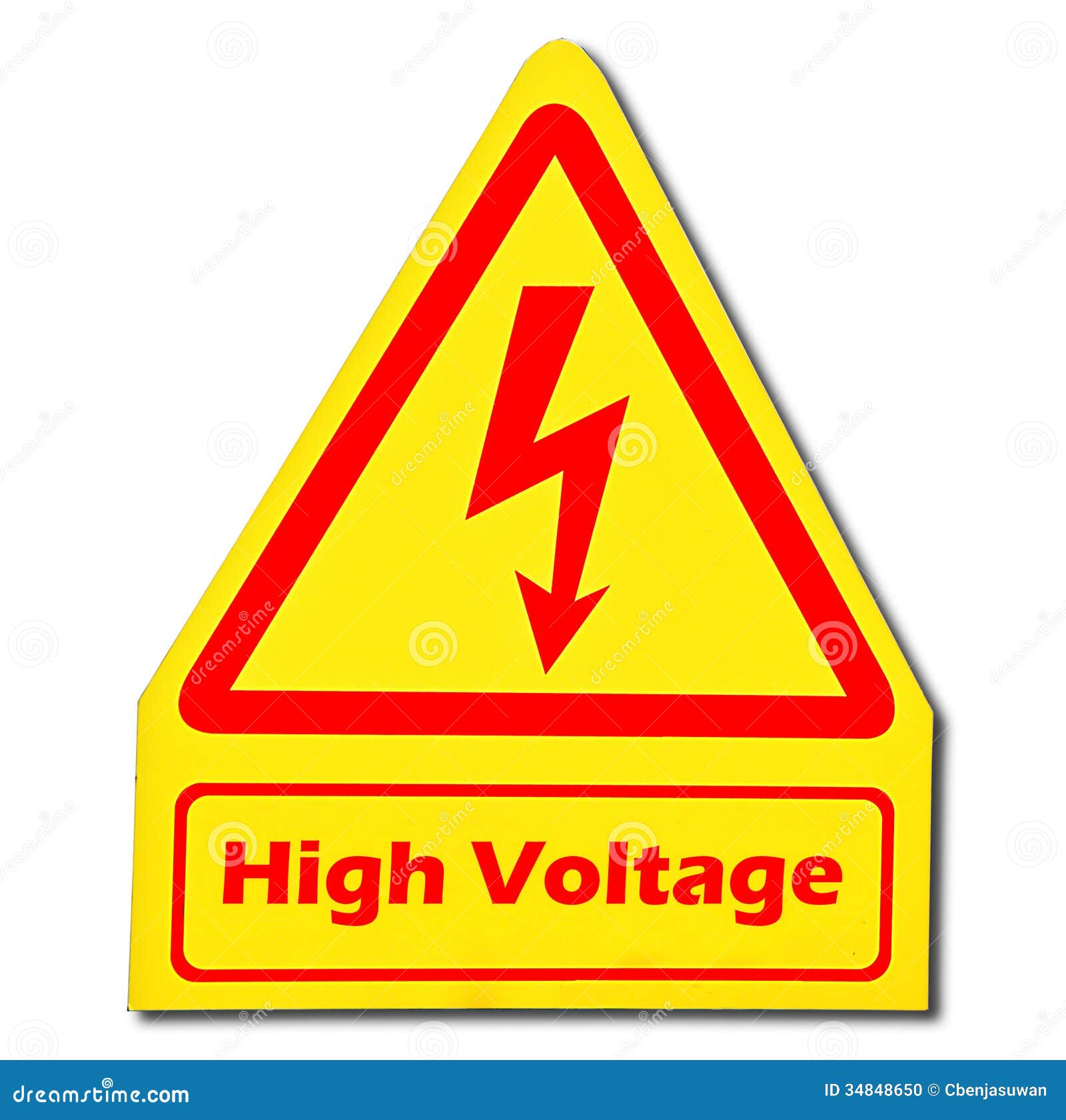 Sign of Danger of Electricity from High Voltage Stock Photo - Image of ...