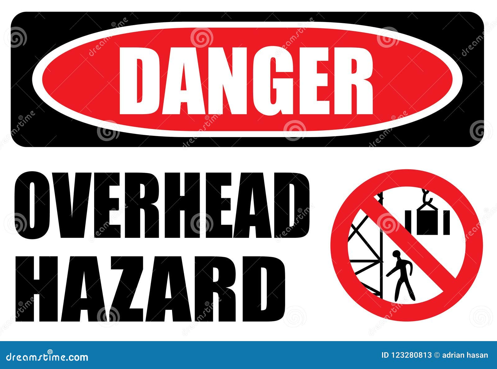 Sign Danger Overhead Hazard Stock Illustration - Illustration of danger ...