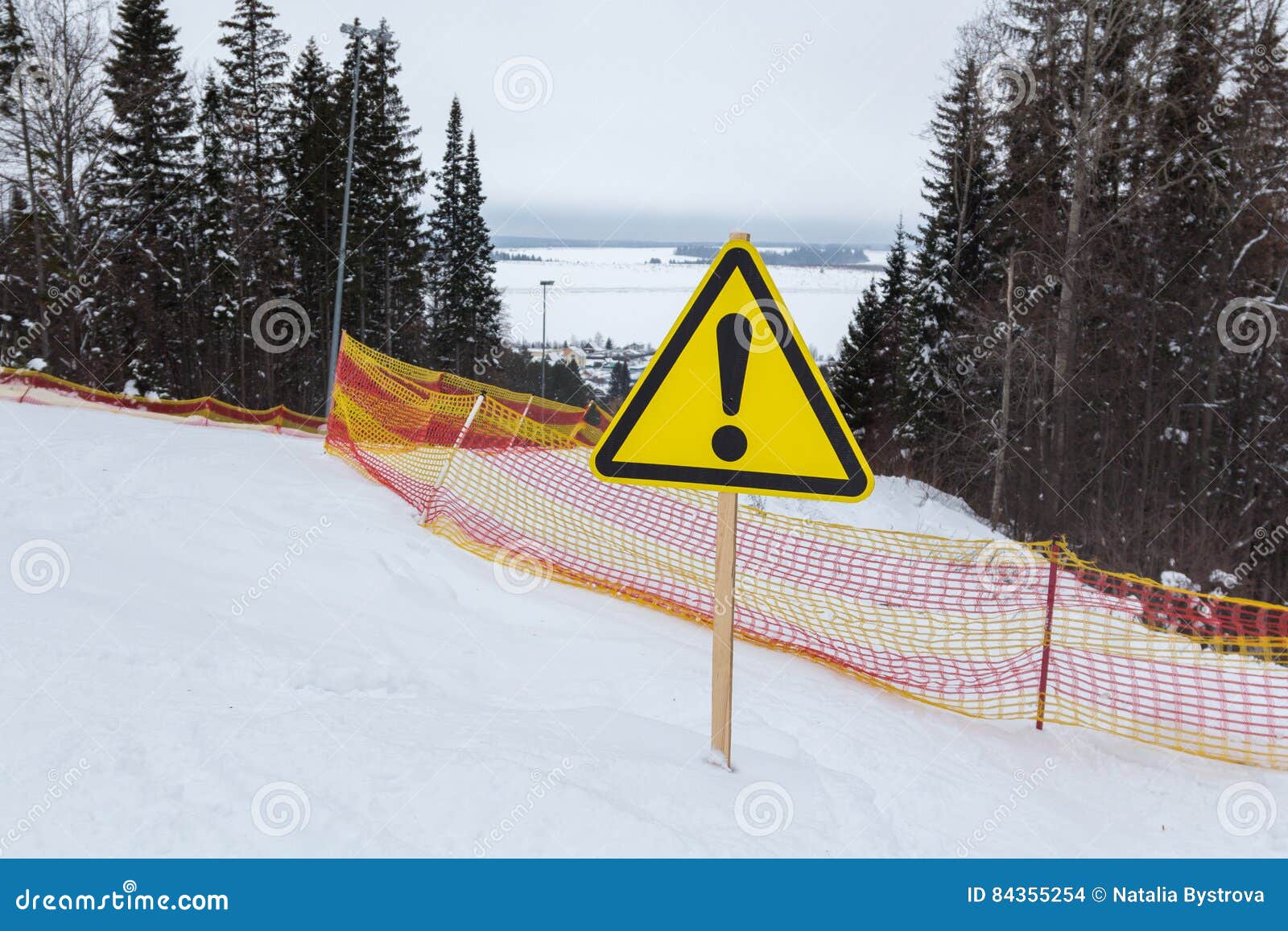 Sign of Danger in Snow Mountain Stock Photo - Image of warning, traffic ...
