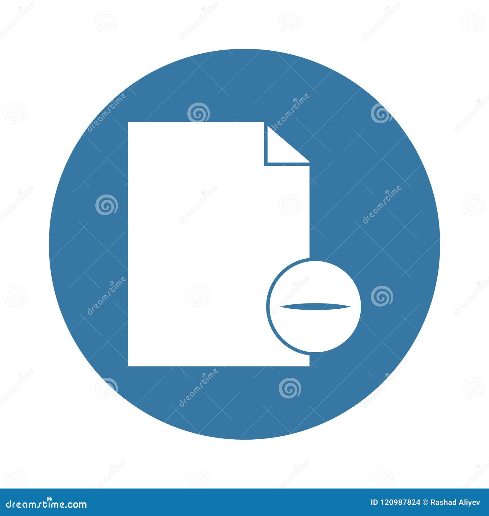 Sign Delete Sheet Icon in Badge Style Stock Illustration - Illustration ...