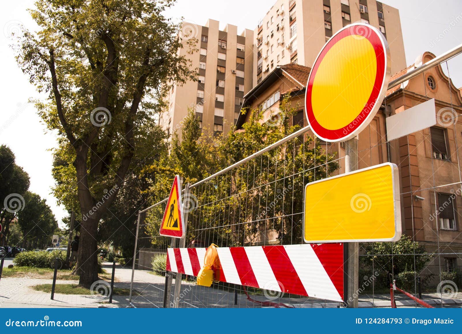 A Sign Denoting the Forbidden Passage Stock Image - Image of blue ...