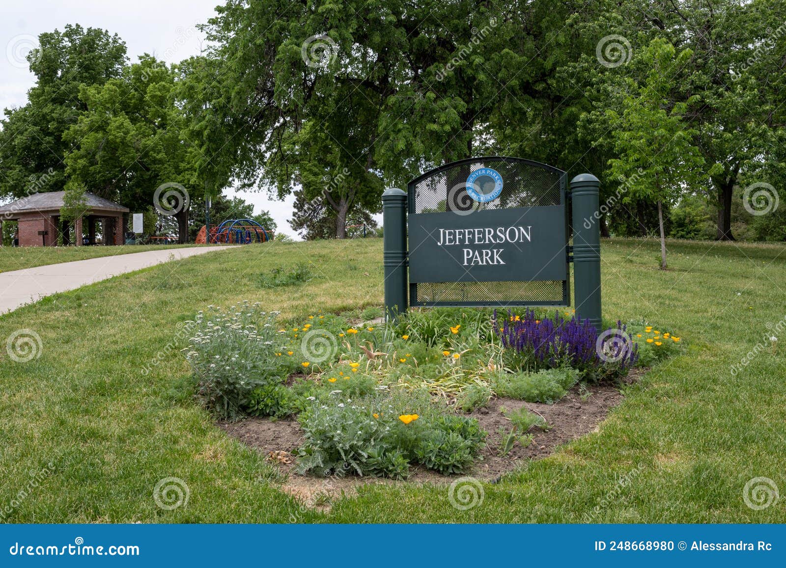 Sign Denver Jefferson Park editorial image. Image of life - 248668980