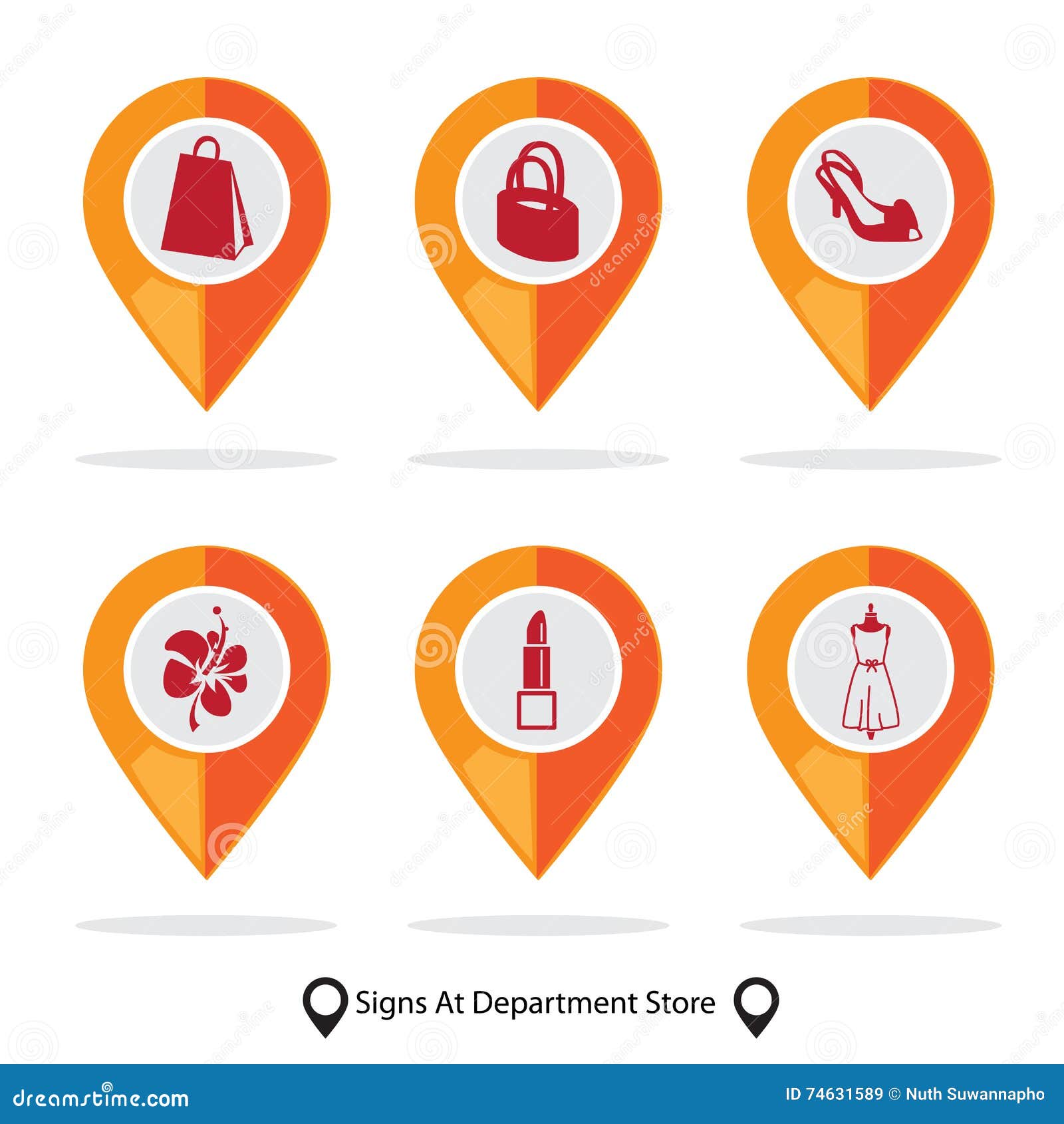 Sign in Department Store Set a Stock Vector - Illustration of position ...