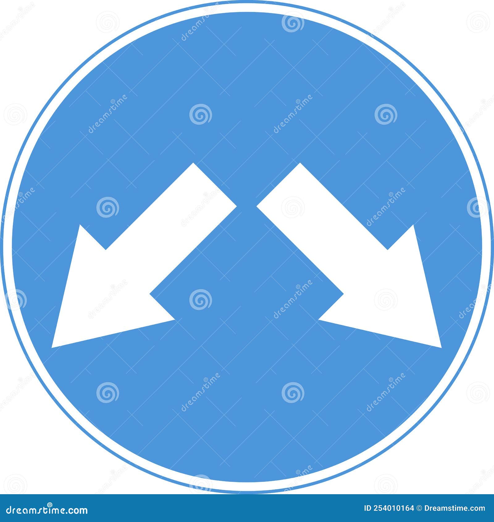Sign Detour Obstacles on the Left and Right. Stock Vector ...