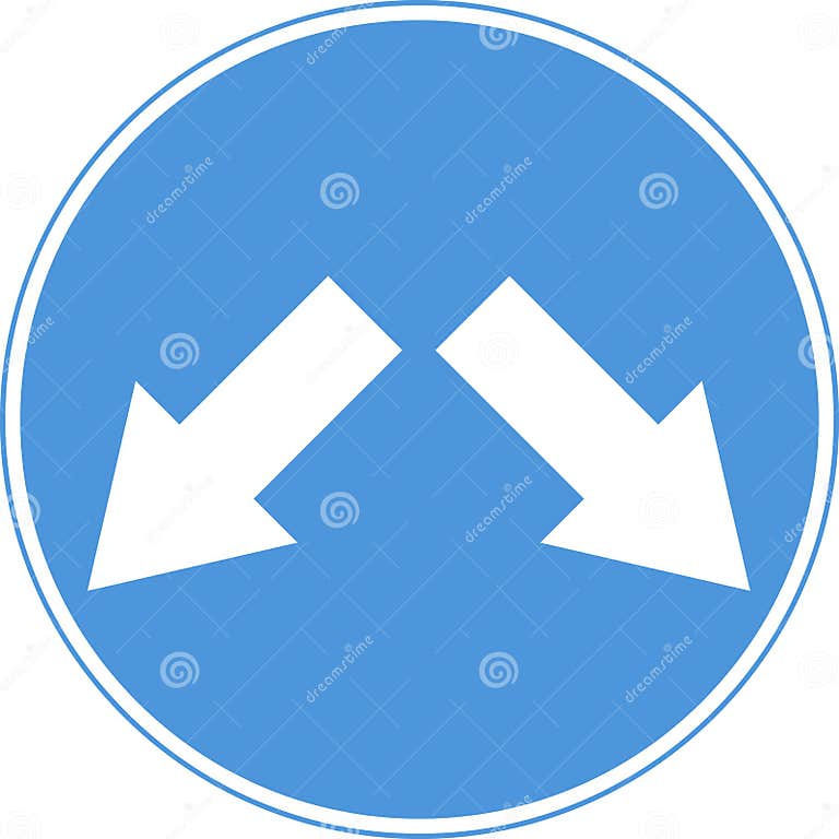 Sign Detour Obstacles on the Left and Right. Stock Vector ...