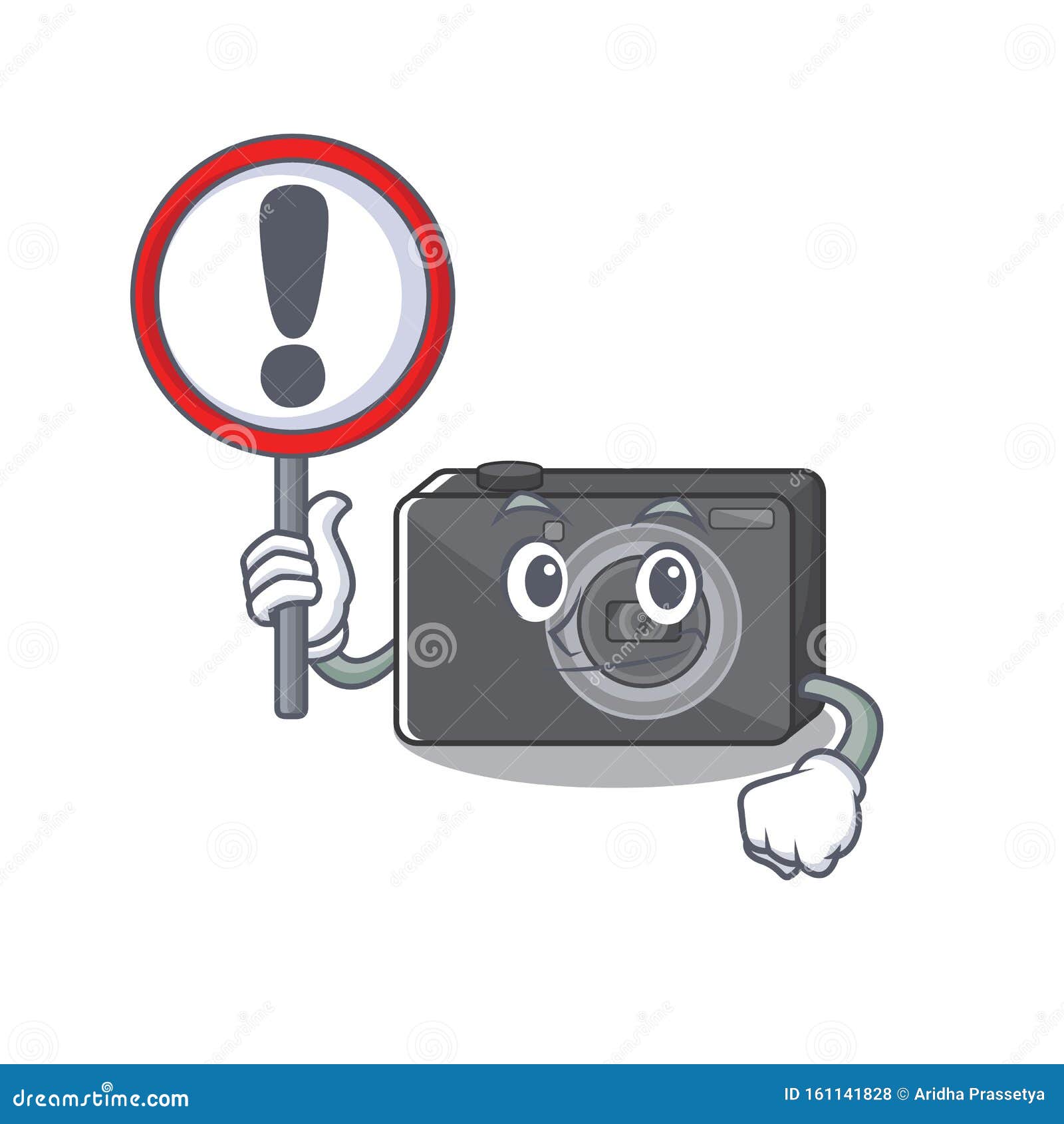 With Sign Digital Camera in the Cartoon Shape Stock Vector ...