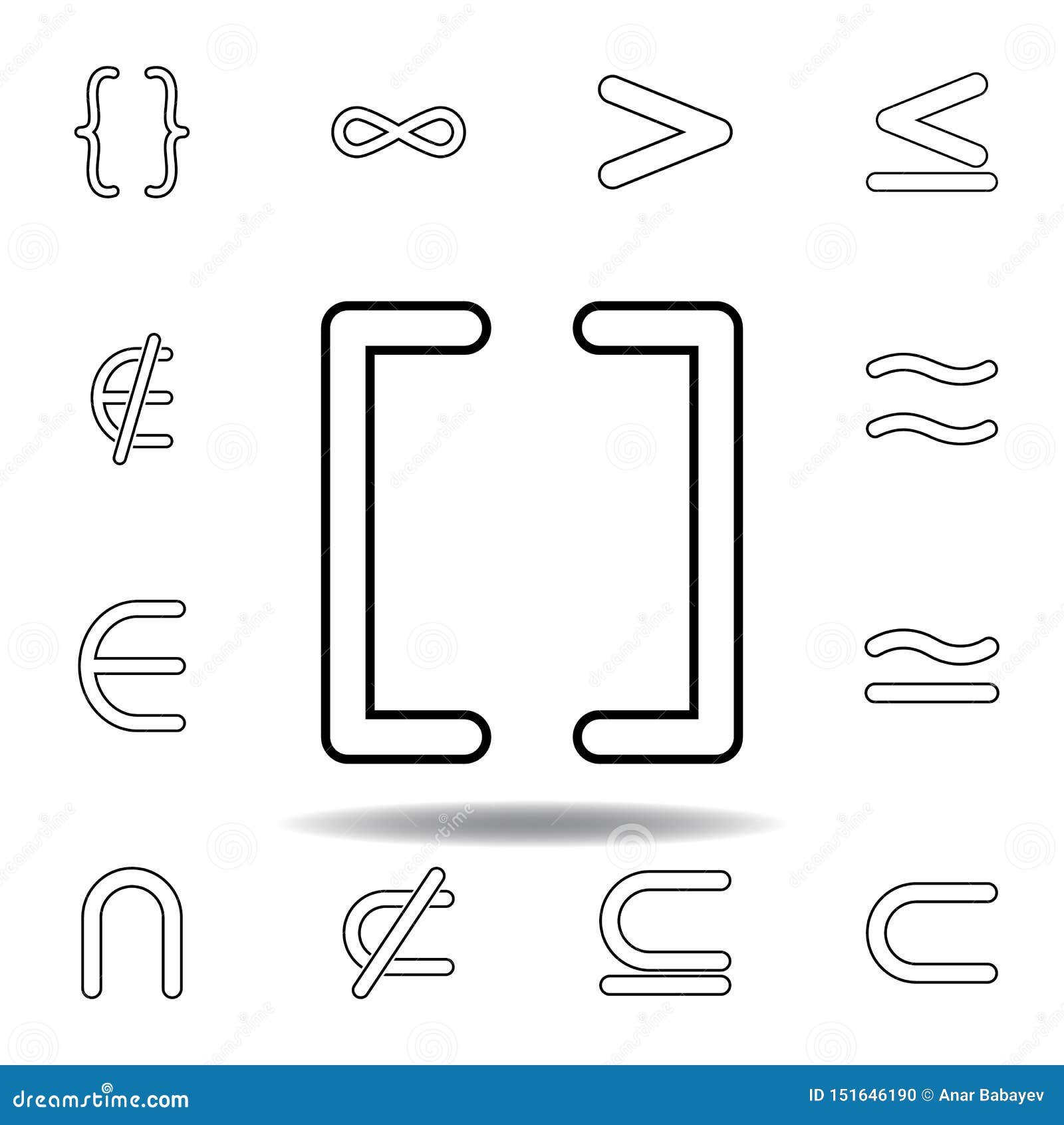Sign Direct Brackets Icon. Thin Line Icons Set for Website Design and ...