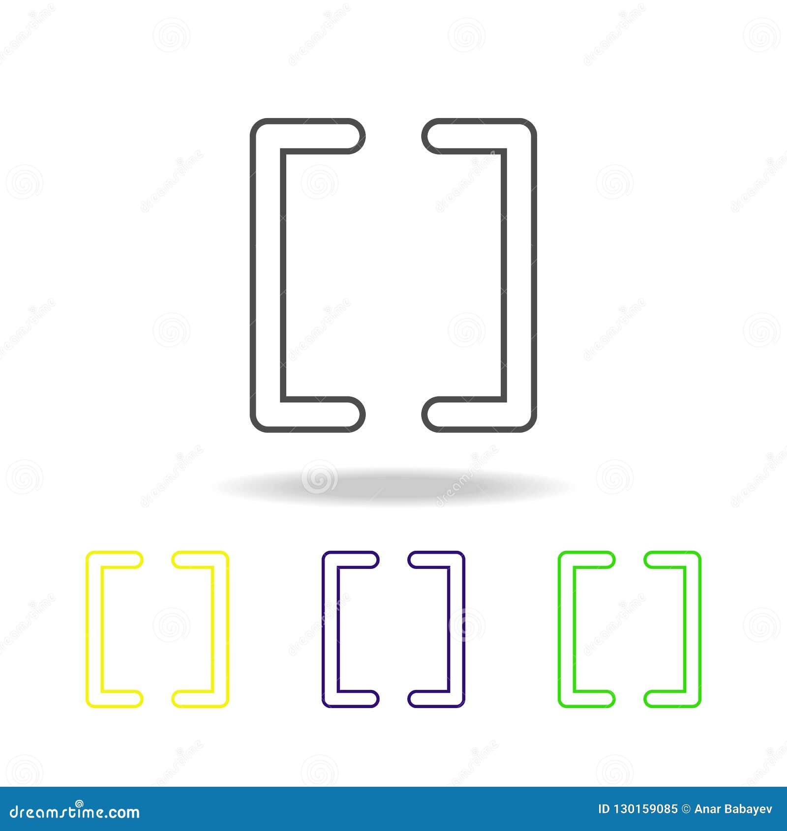 Sign Direct Brackets Multicolored Icons. Thin Line Icon for Website ...