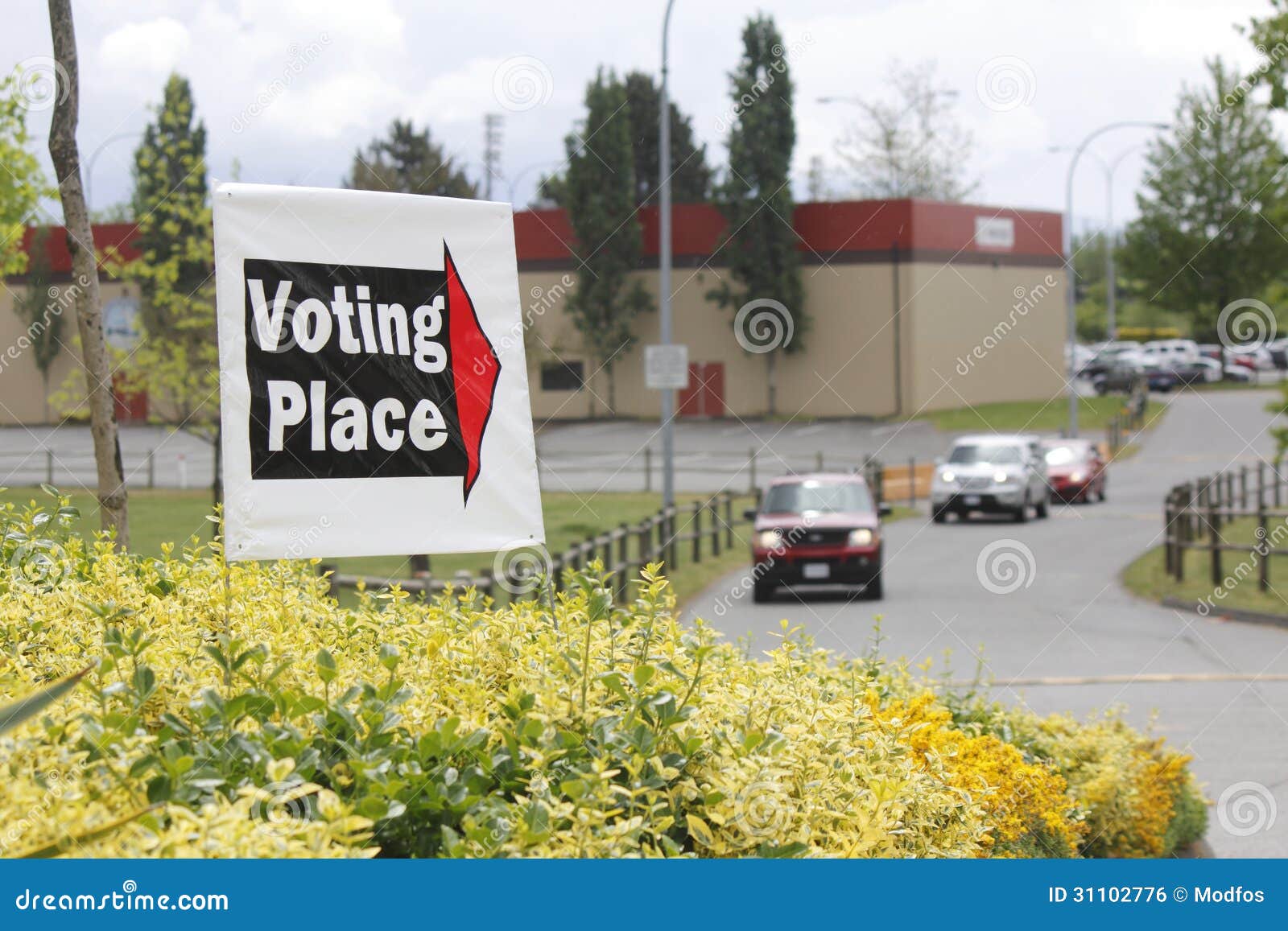 Sign Directing Voters stock photo. Image of civic, place - 31102776