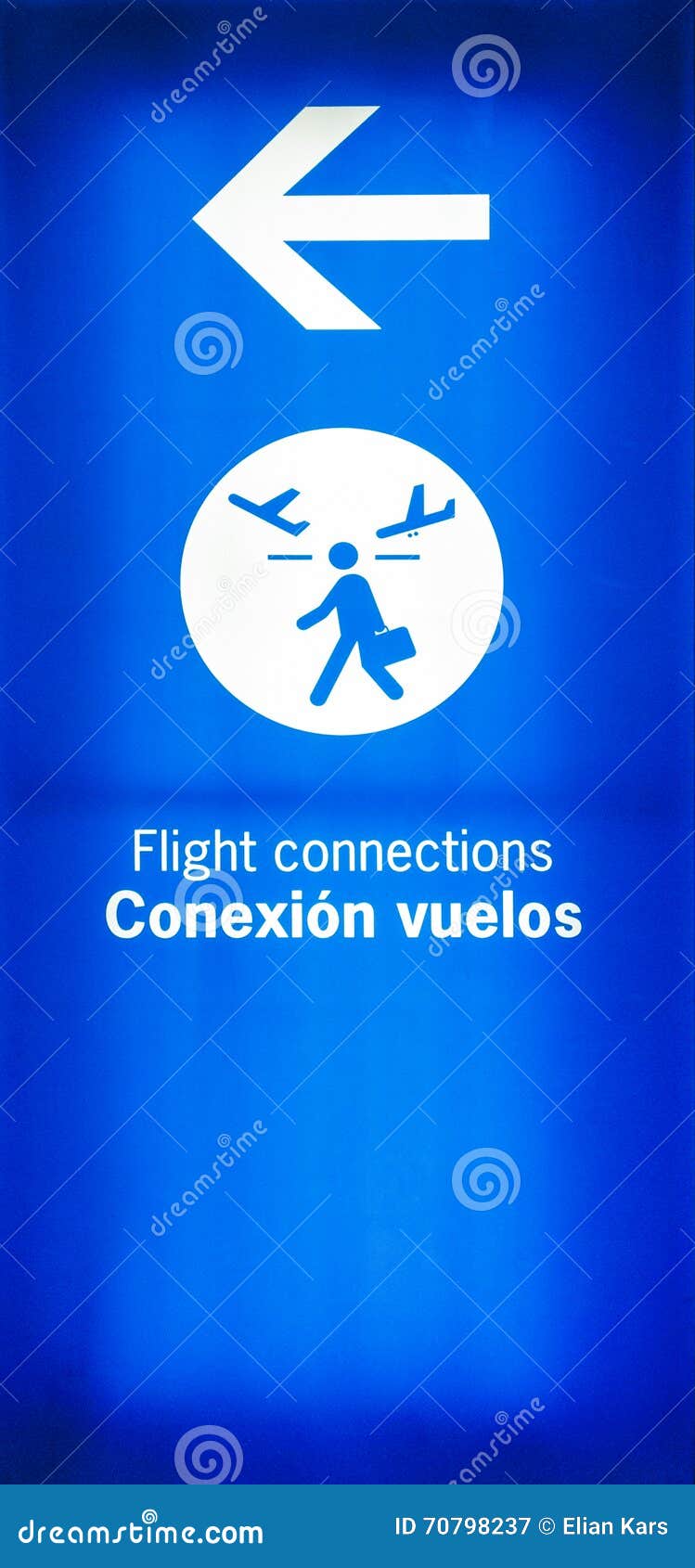 Sign with Direction for Connecting Flights Stock Image - Image of ...