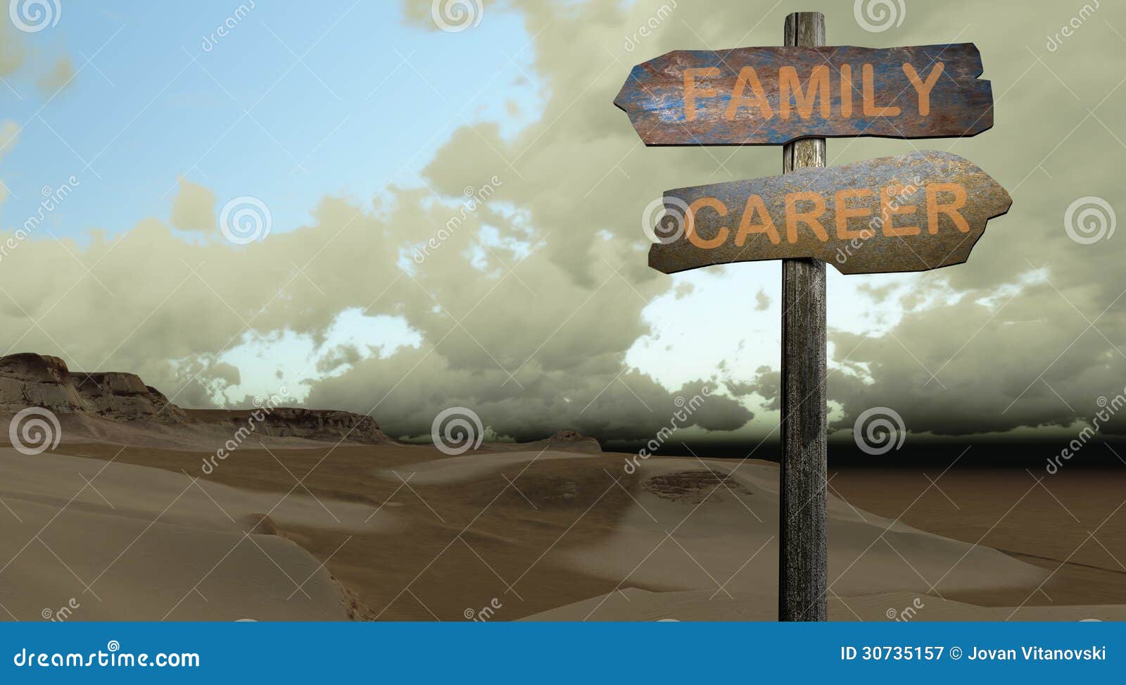 Sign Direction Family-career Stock Illustration - Illustration of ...