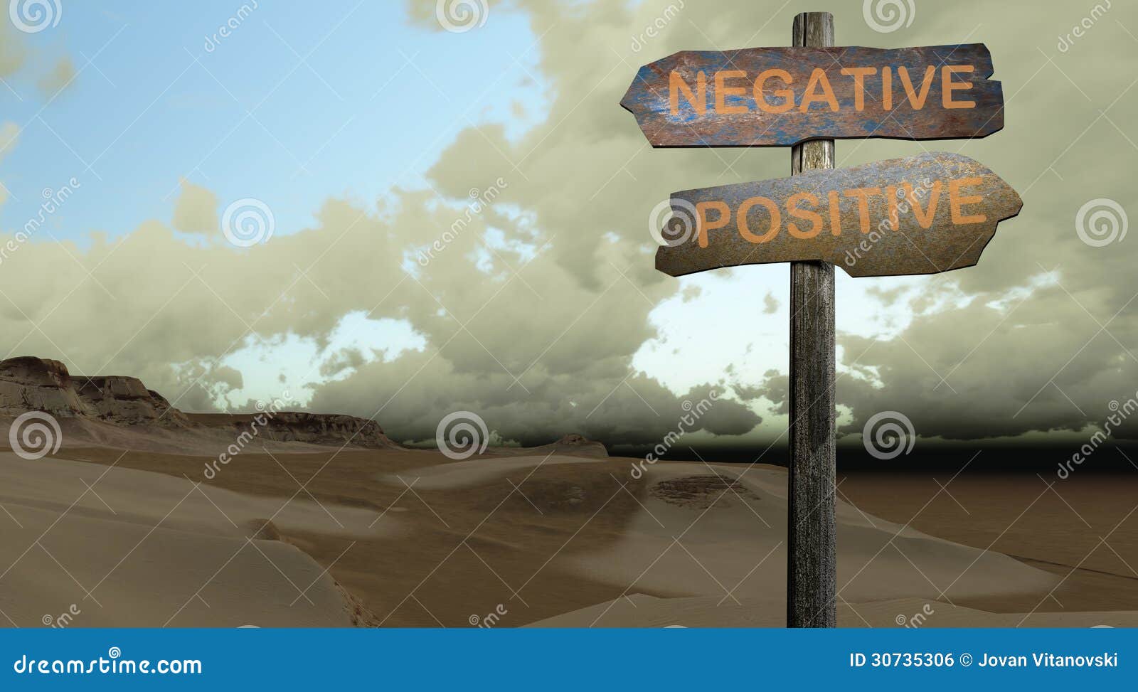 Sign Direction Negative - Positive Stock Illustration - Illustration of ...