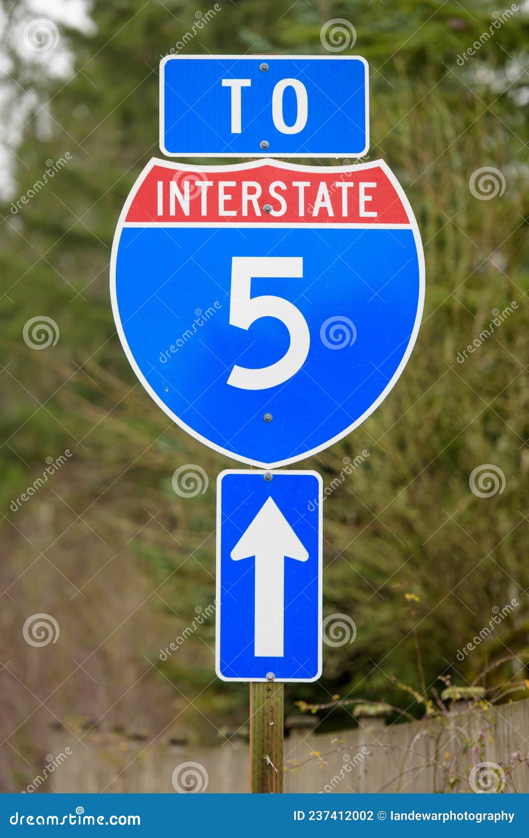 Sign with Direction To US Interstate 5 in Washington State Stock Photo ...