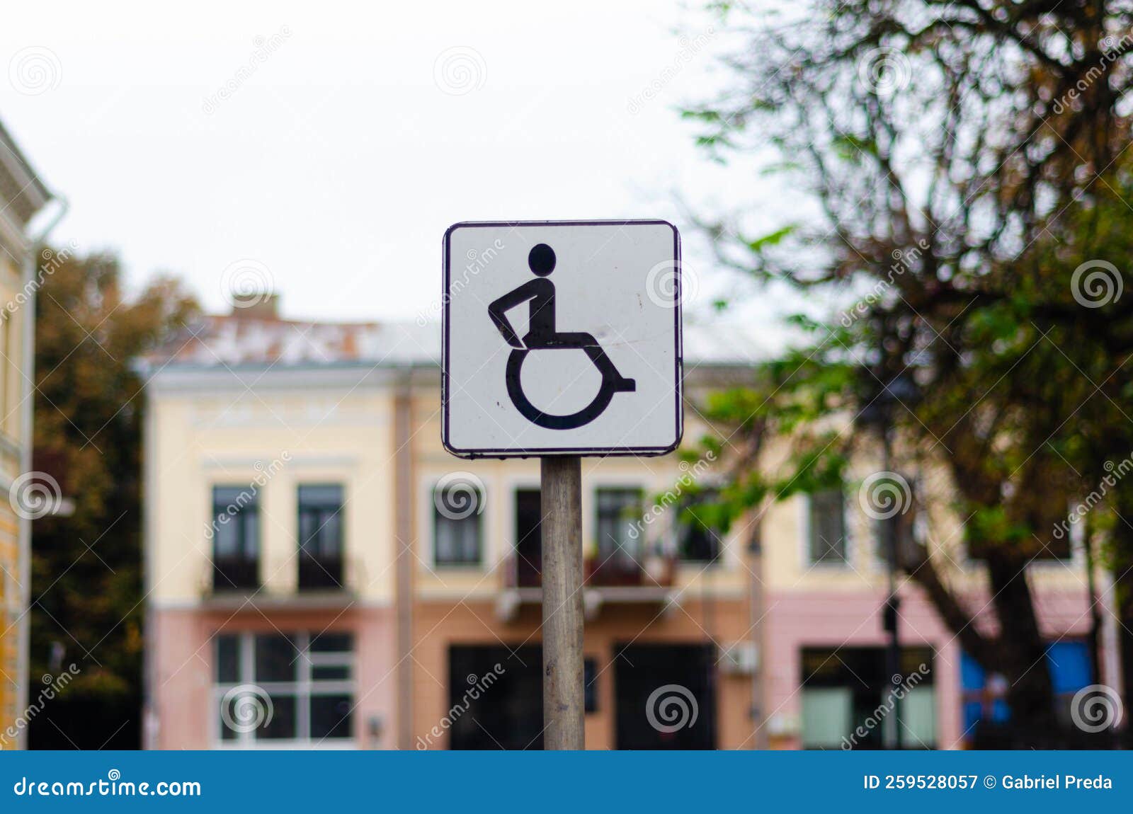 Sign for disabled persons stock illustration. Illustration of town ...