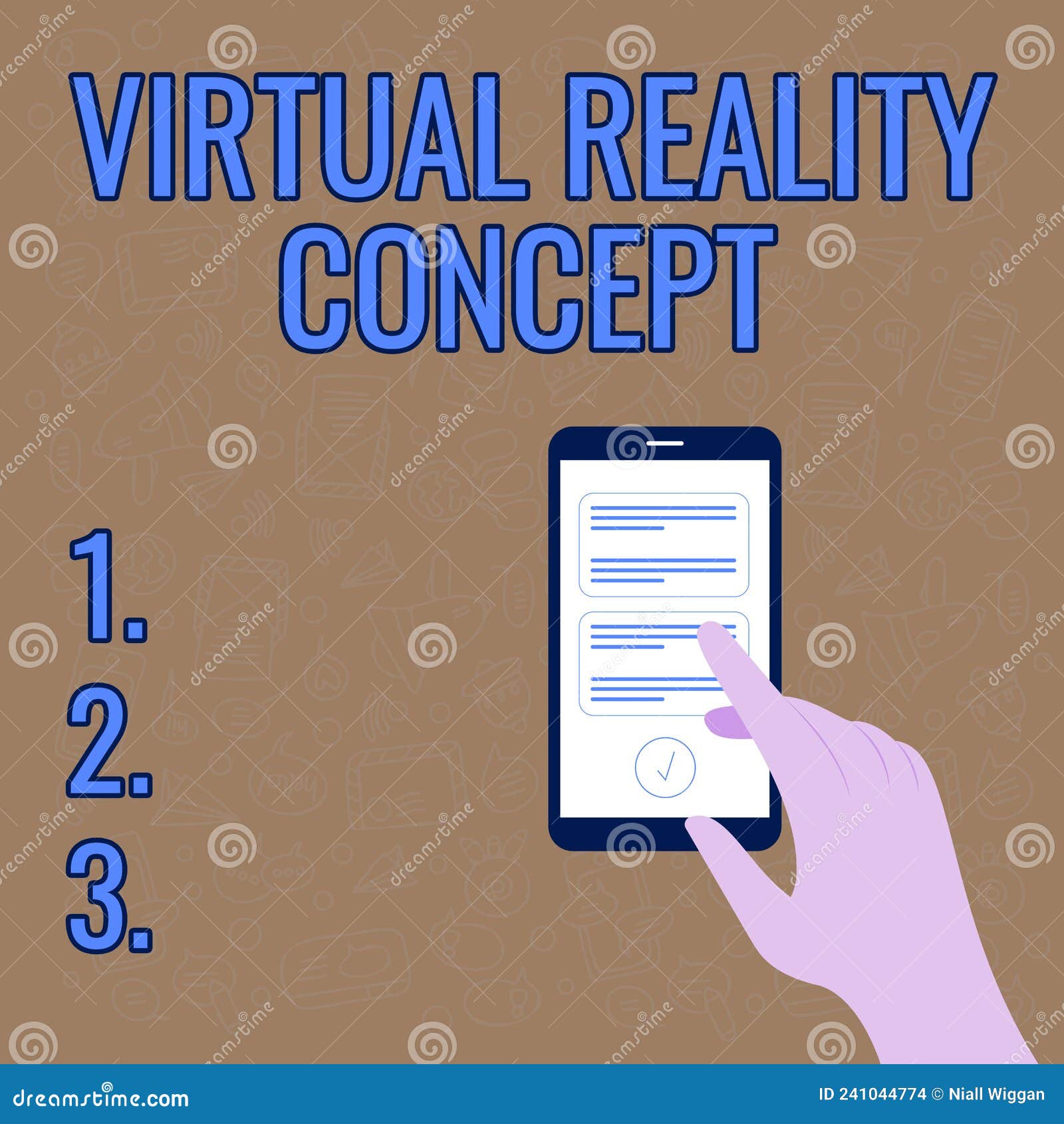 Handwriting Text Virtual Reality Concept. Business Approach Virtual ...