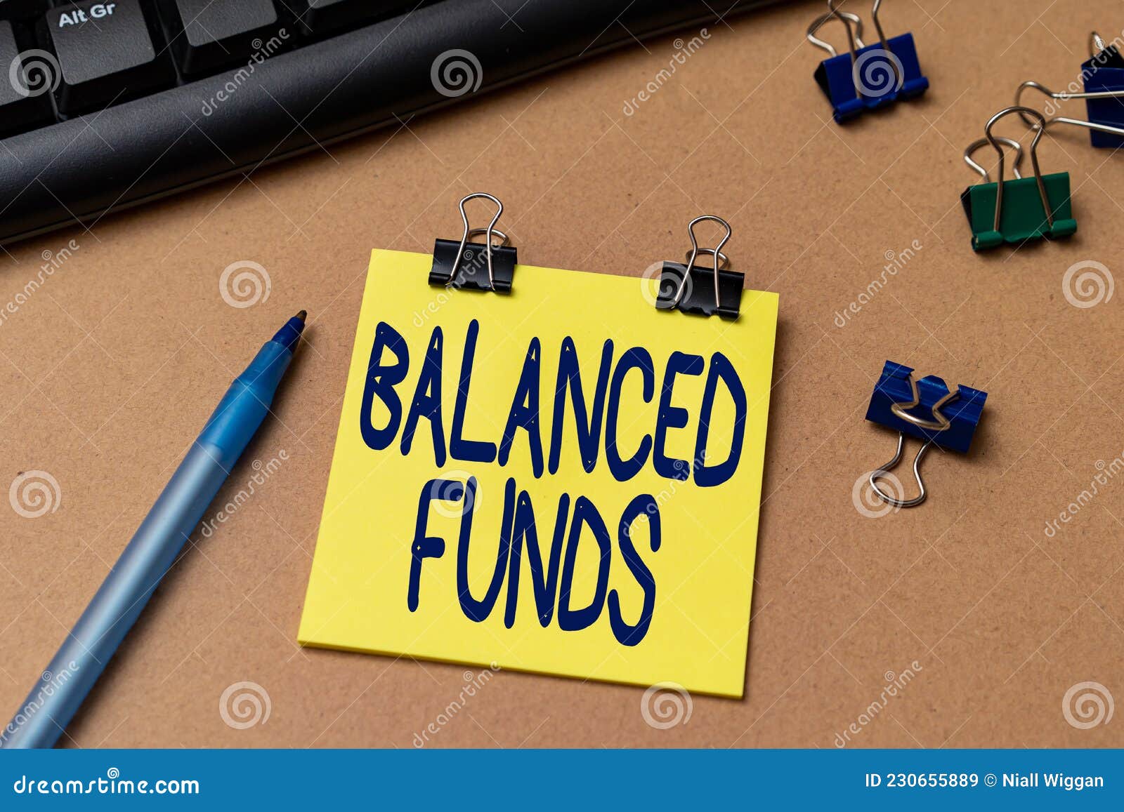 Sign Displaying Balanced Funds. Word for Hybrid Mutual Fund that ...