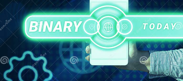 Sign Displaying Binary. Word Written on Relating To Using or Denoting System of Numerical ...