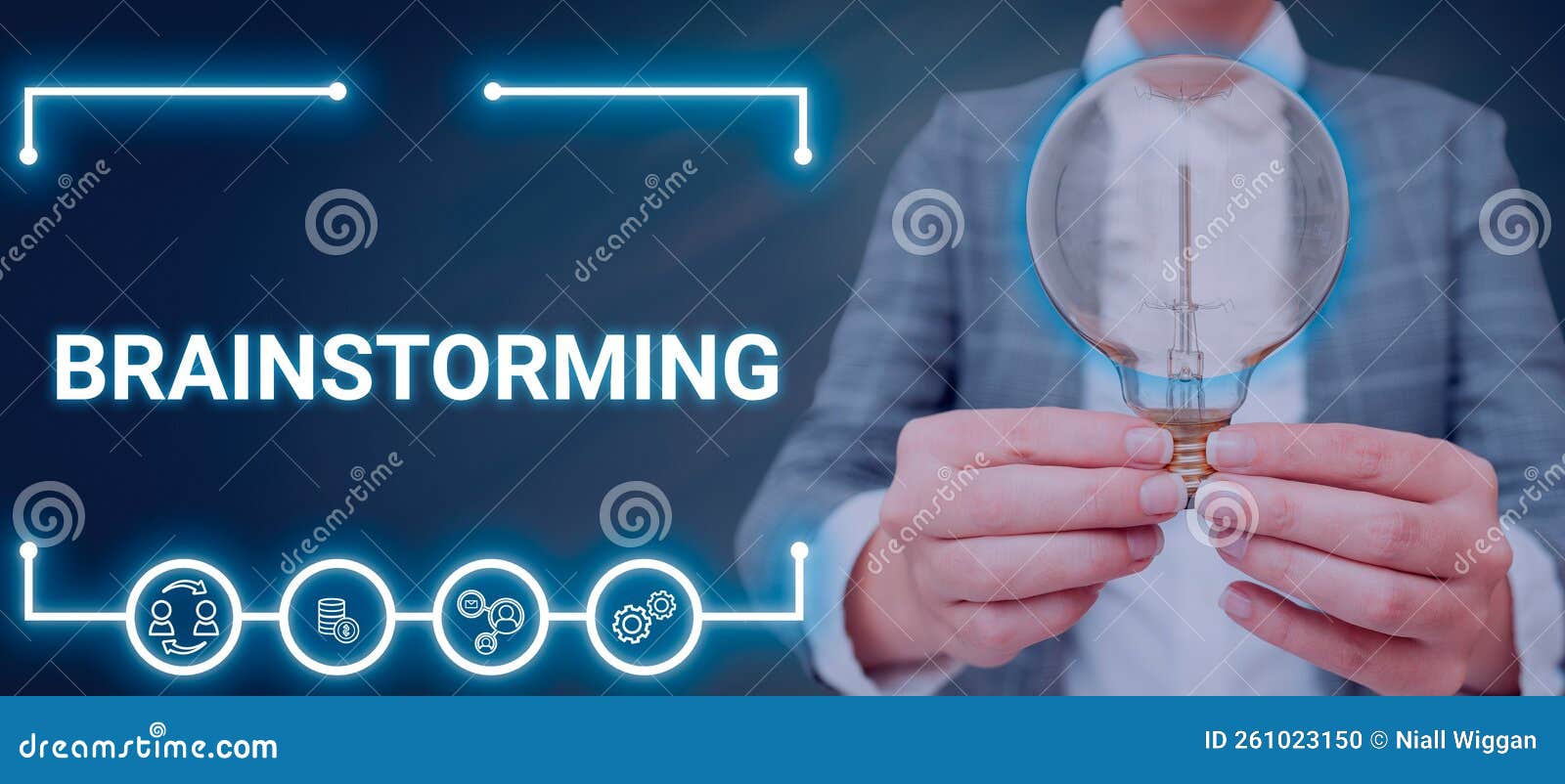 Conceptual Caption Brain Storming. Business Idea Stimulating Creative ...