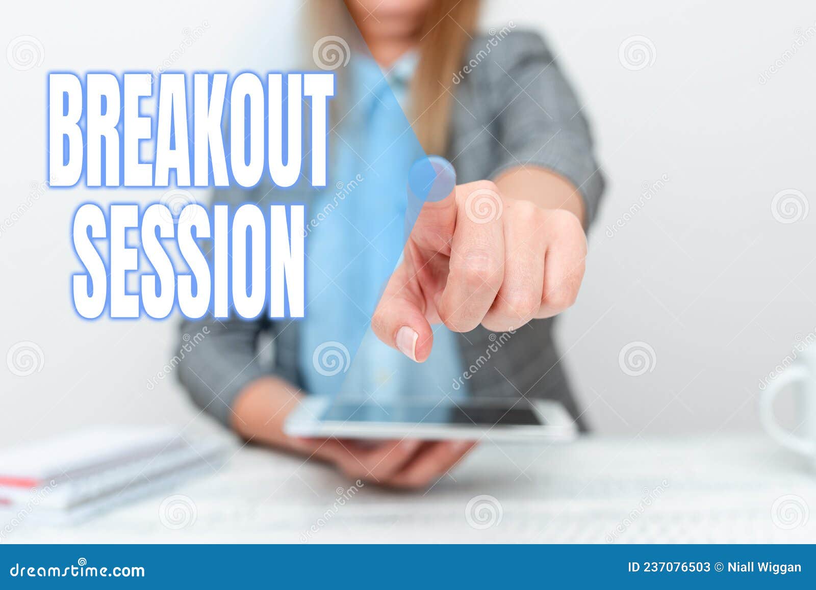 Sign Displaying Breakout Session. Word Written on Workshop Discussion ...