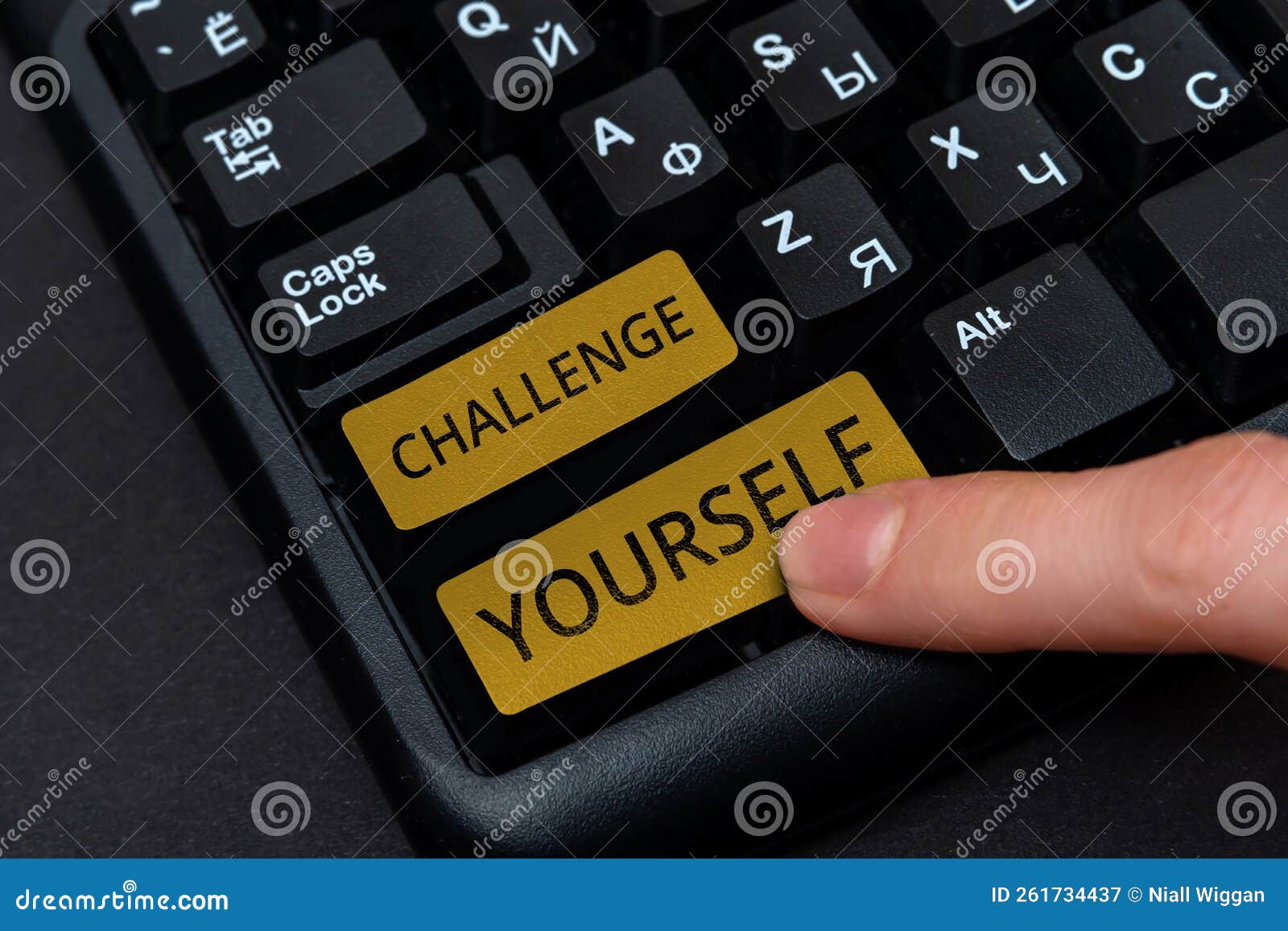 Sign Displaying Challenge Yourself. Business Showcase Setting Higher ...