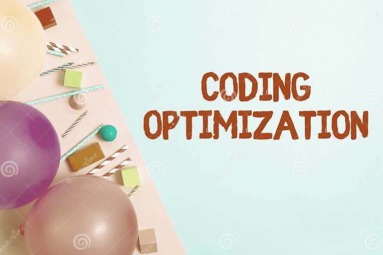Sign Displaying Coding Optimization Word Written On Method Of Code 6561