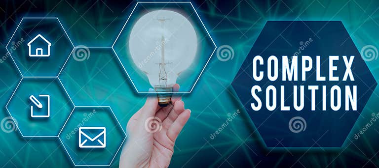 Sign Displaying Complex Solution. Word Written on Computer Time or ...