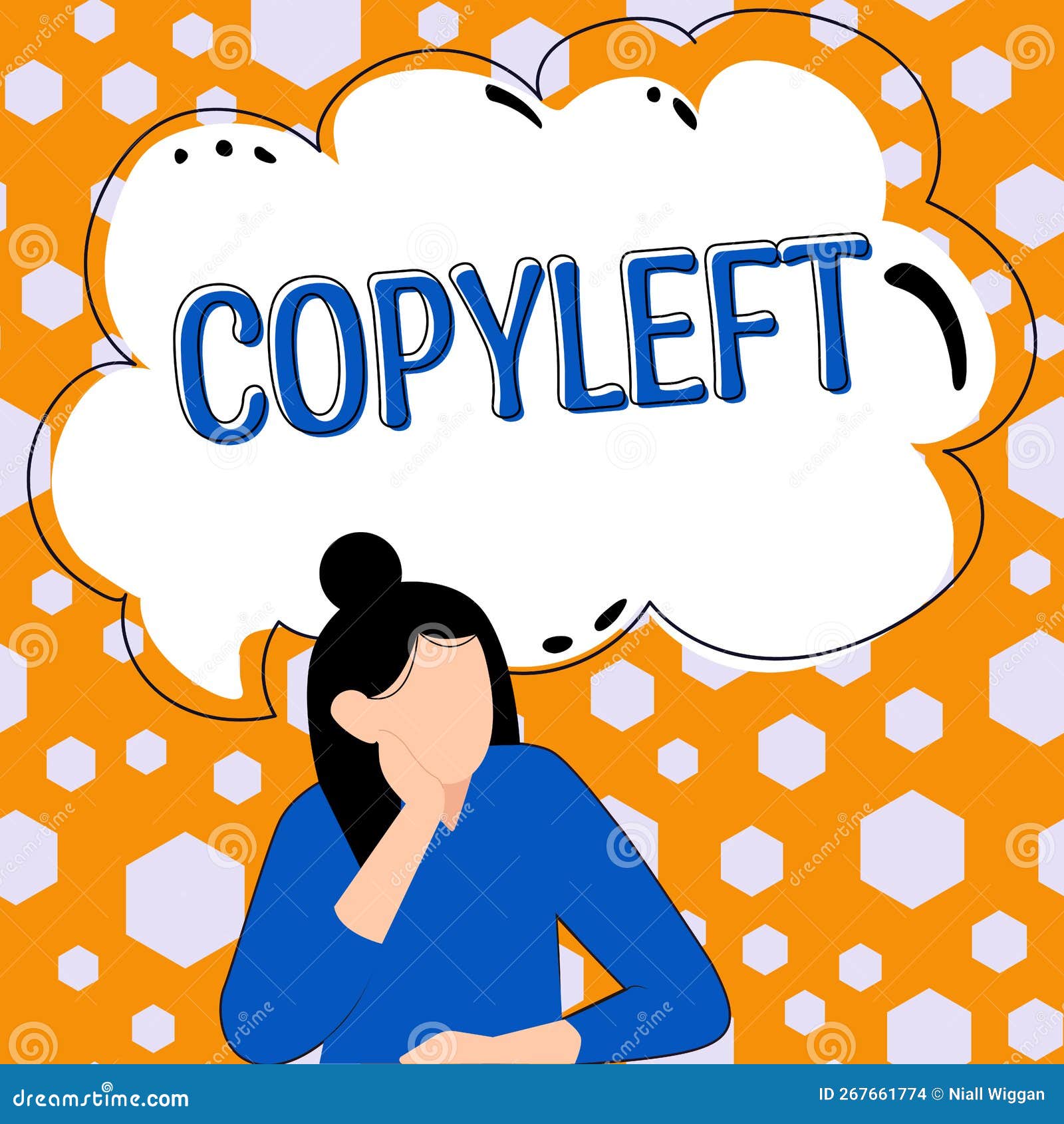 Sign Displaying Copyleft. Word for the Right To Freely Use, Modify ...