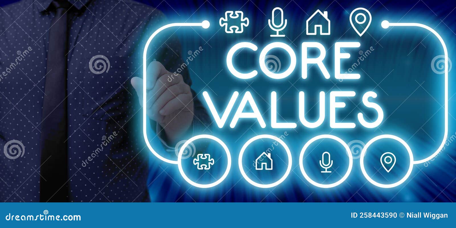 Conceptual Display Core Values Business Approach Principles Which Guide And Determine What Is