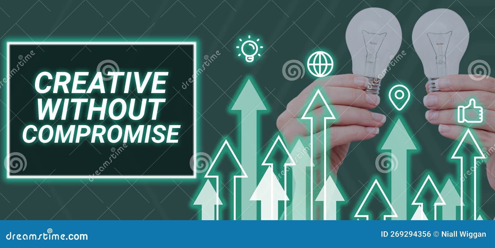 Sign Displaying Creative without Compromise. Internet Concept Process ...