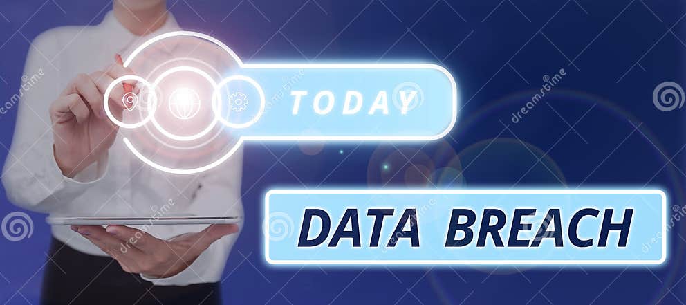 Sign Displaying Data Breach. Concept Meaning Security Incident Where ...