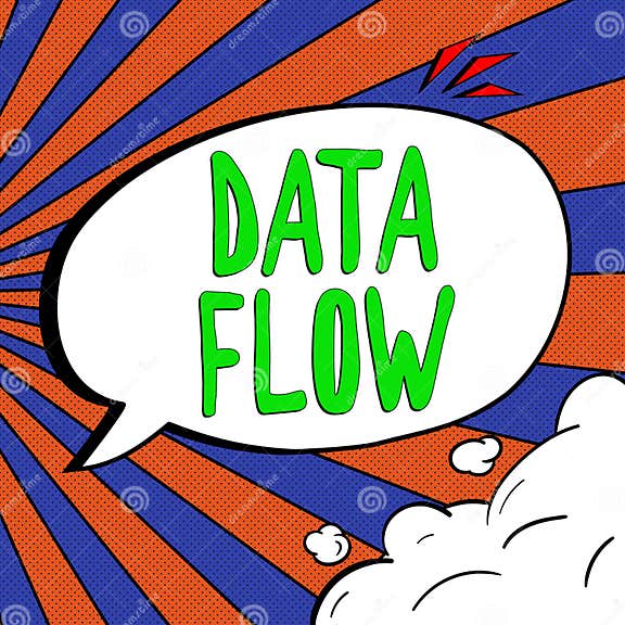 Sign Displaying Data Flow. Business Concept the Movement of Data ...