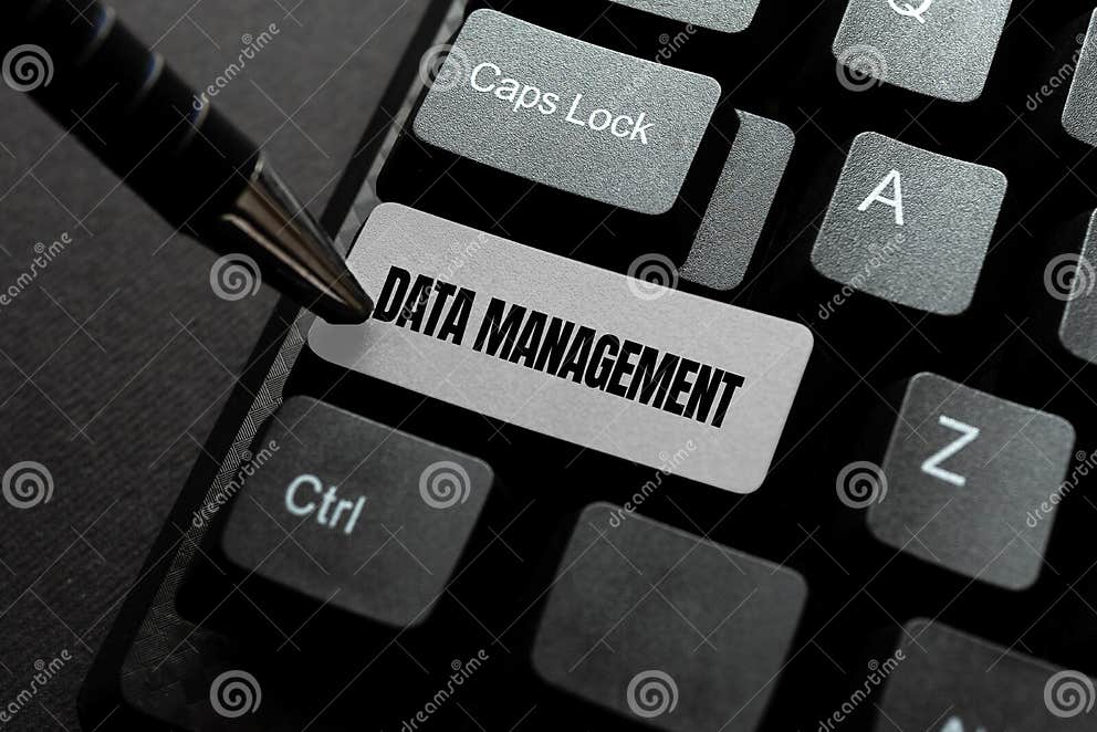 Sign Displaying Data Management. Word for the Practice of Organizing and Maintaining Data ...