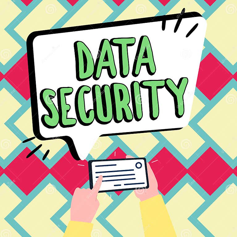 Sign Displaying Data Security. Business Approach Confidentiality Disk Encryption Backups ...